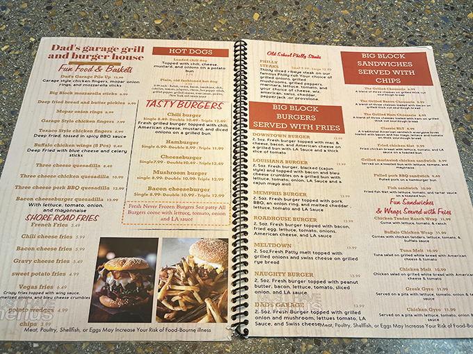 This spiral-bound menu isn't just a list—it's a roadmap to flavor country, with breakfast as the scenic route everyone wants to take.