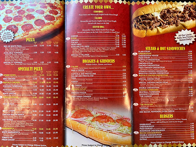 A menu that reads like a love letter to Italian-American cuisine. Decision paralysis has never been so delicious.