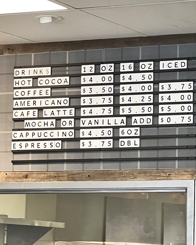 Coffee menu board poetry—where decisions are made that will determine your caffeine destiny. Choose wisely, my friends.