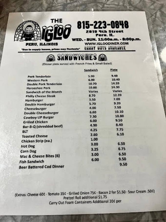 A menu that reads like comfort food poetry—from pork tenderloins to the legendary cheeseburgers that locals drive miles to devour.