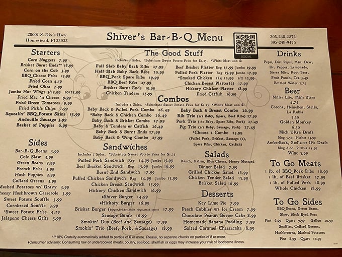 This menu isn't just a list—it's a roadmap to happiness. Notice how "The Good Stuff" section lives up to its name.