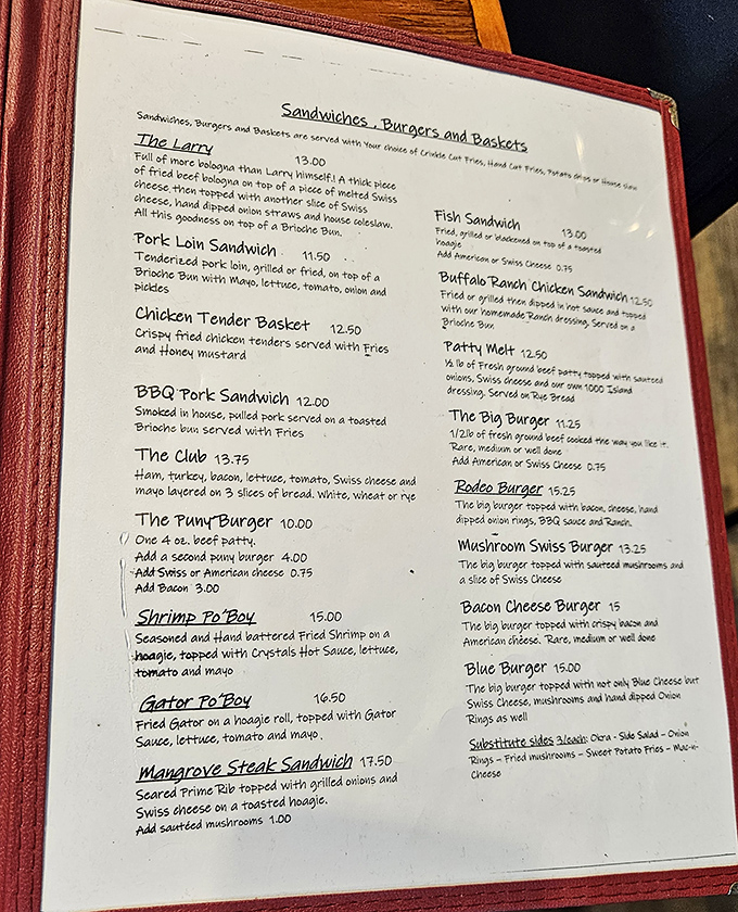This menu reads like a love letter to hearty appetites and sensible portions that actually satisfy.