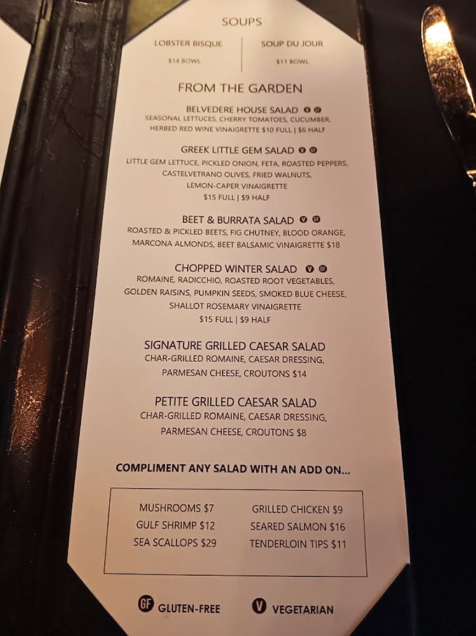 A menu that reads like poetry—where "Beet & Burrata" isn't just food, it's the beginning of a beautiful friendship.