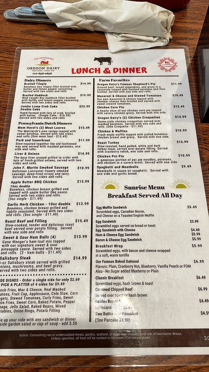 This menu reads like a love letter to comfort food. Decisions, decisions—each option more tempting than the last.