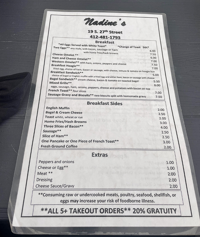 A menu that tells you everything you need to know without fancy descriptions or pretentious terminology. This, friends, is the language of comfort.