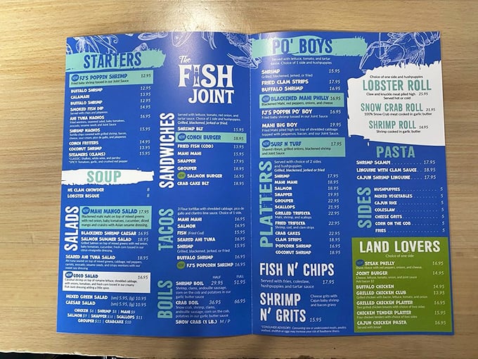 This menu reads like a love letter to the ocean, promising adventures for every palate and craving.