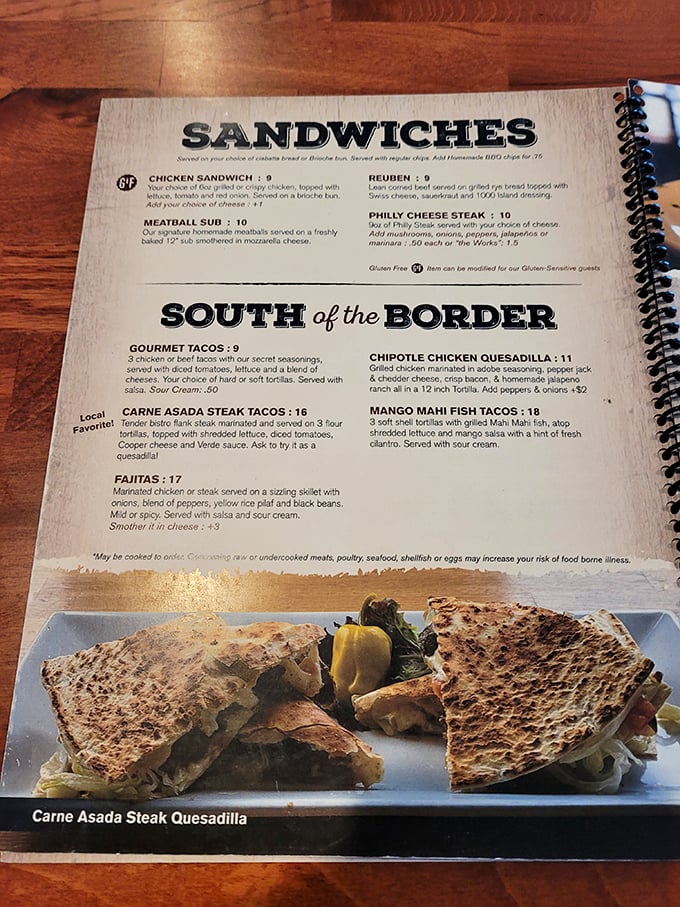 The menu that launched a thousand road trips. That meatball sub description might be simple, but it's the culinary equivalent of a siren song.