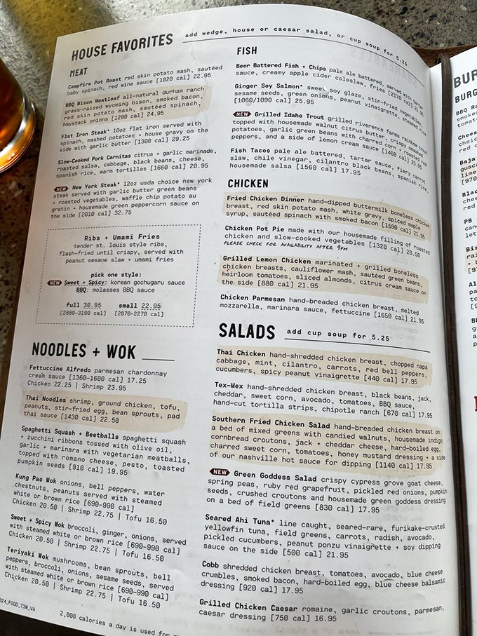 This menu isn't just reading material—it's a roadmap to happiness. From Thai noodles to Southern fried chicken, decision paralysis never tasted so good.