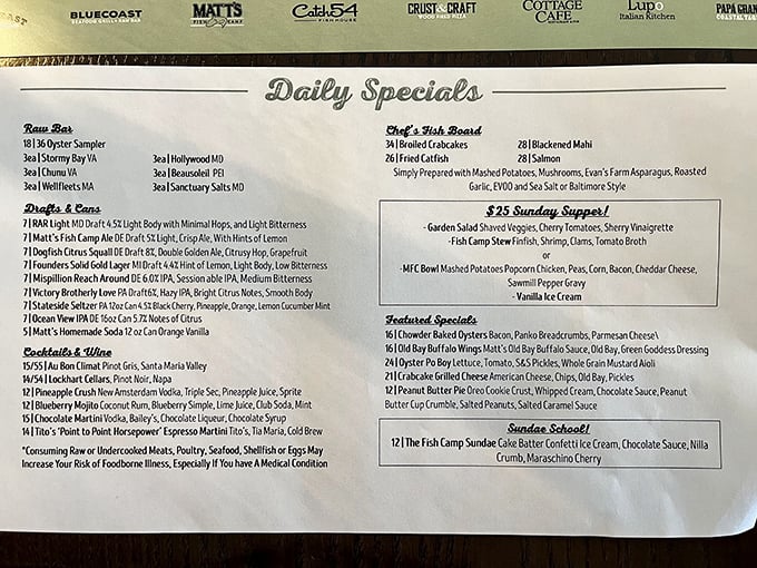 The menu at Matt's reads like a love letter to the ocean, with that lobster grilled cheese calling my name louder than a foghorn.