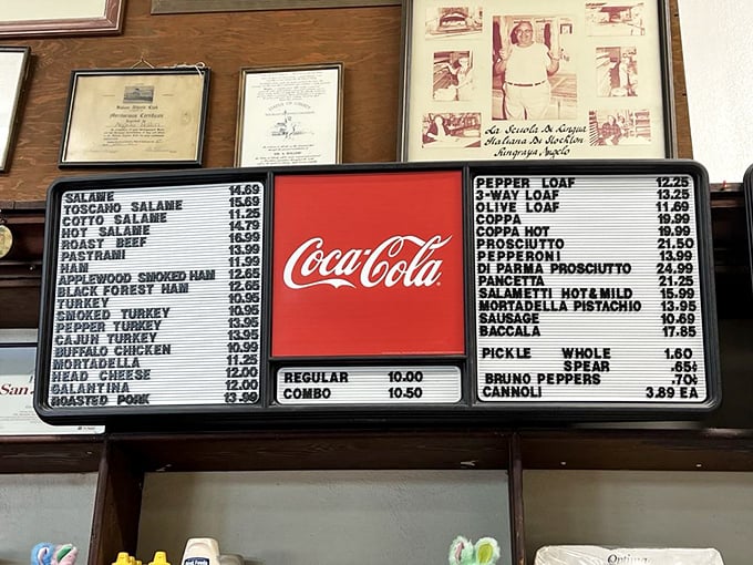This menu board isn't just a list of sandwiches—it's a roadmap to happiness, with each Italian specialty promising a different kind of culinary bliss.