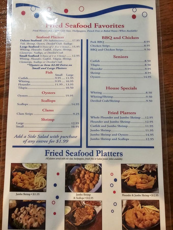 The menu reads like a greatest hits album of Southern seafood – every track's a winner.