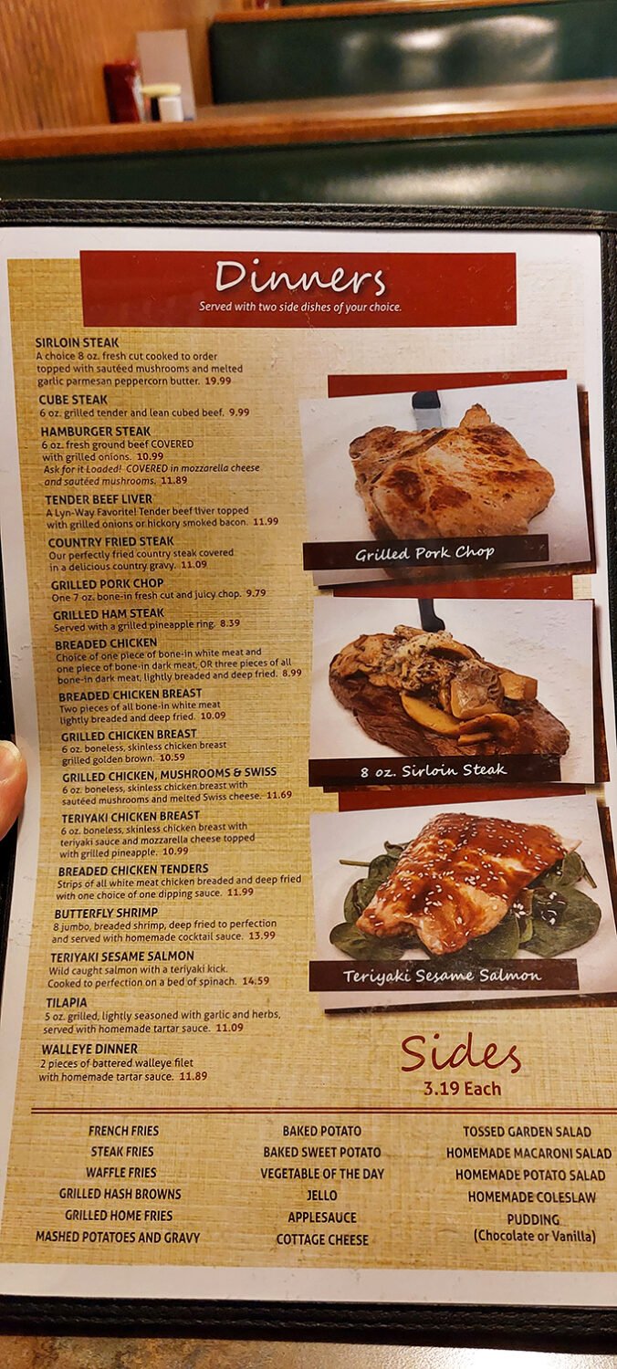 A menu that reads like a love letter to American comfort classics. Each description is a promise that your grandmother would approve of what's about to arrive.