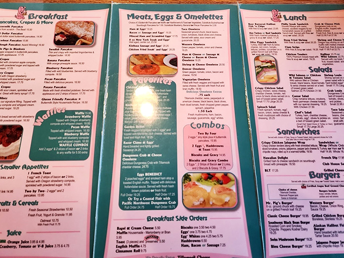 The menu reads like a love letter to American breakfast classics. Decision paralysis has never been so deliciously justified.