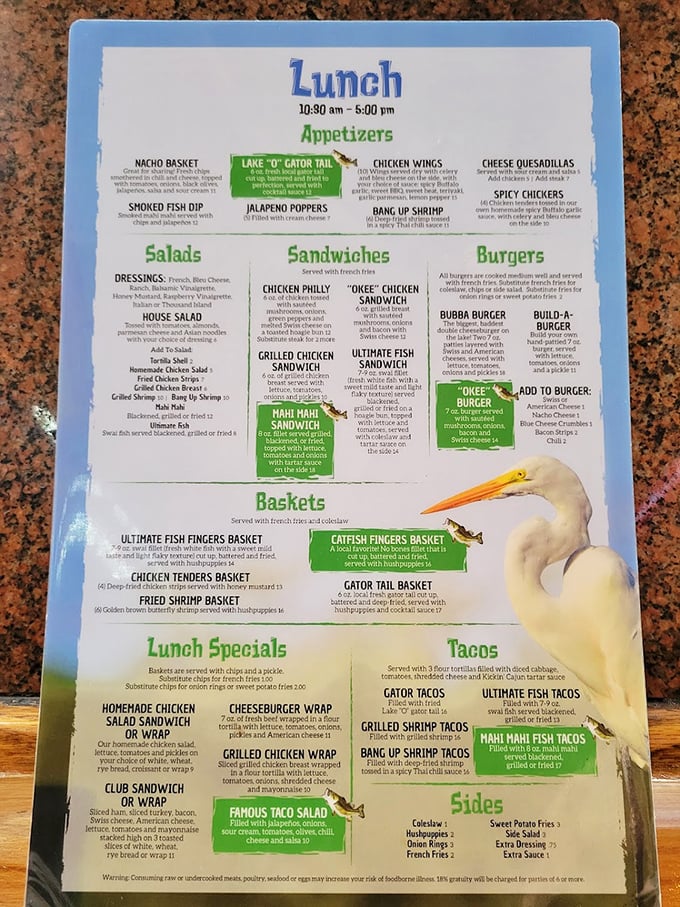 A menu that reads like a love letter to Florida's waters. The hardest decision you'll make today is choosing just one thing.