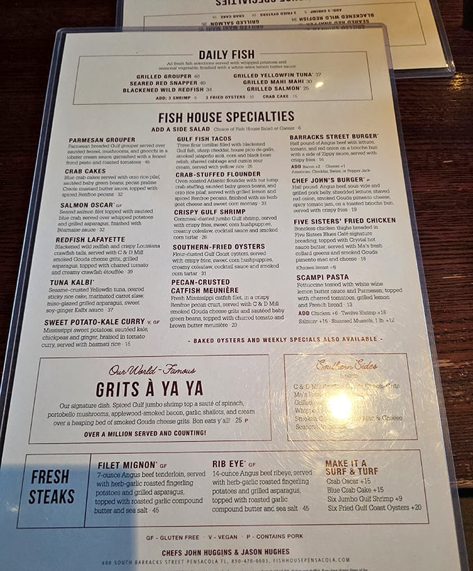 The menu reads like a love letter to the Gulf – Grits a Ya Ya has achieved legendary status for good reason, with over a million served!