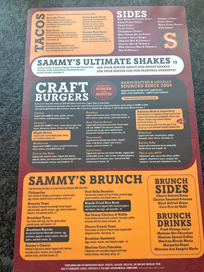 This isn't just a menu—it's a roadmap to happiness, with detours through Cuban sandwich paradise and scenic stops at shake mountain.