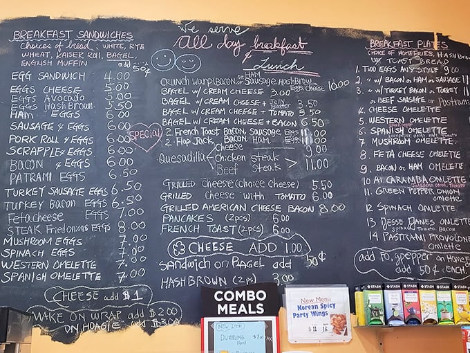 The menu board at Jean's is like a roadmap to happiness—sprawling, slightly chaotic, and filled with delicious possibilities.