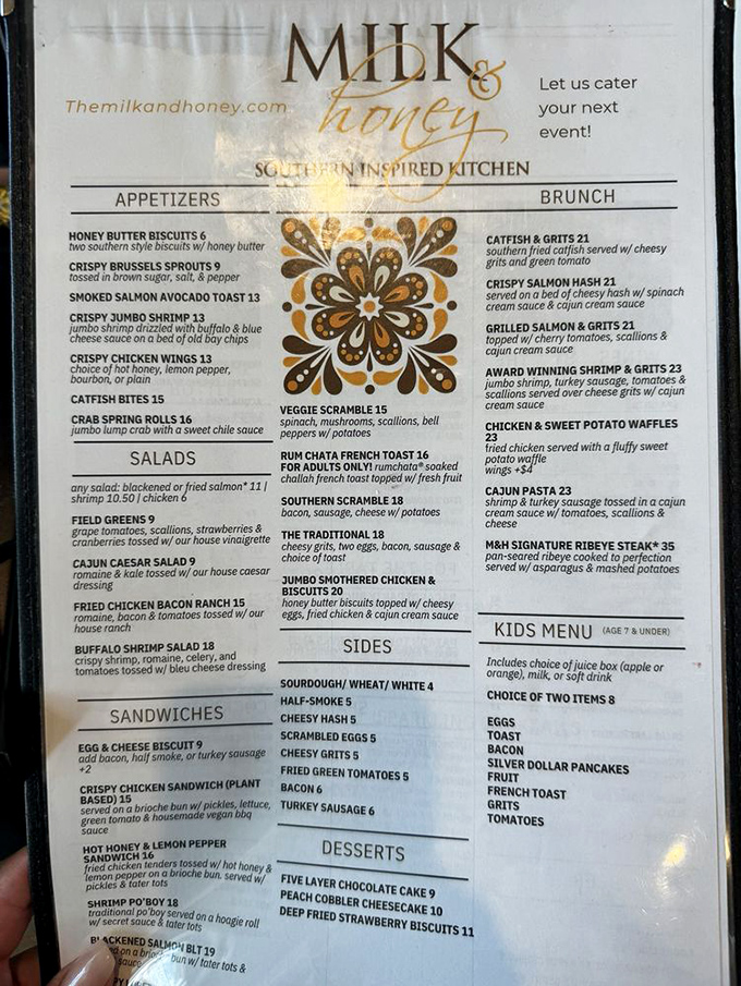 This menu isn't just a list of dishes—it's a roadmap to happiness. The "Award-Winning Shrimp & Grits" isn't just bragging; it's a promise.