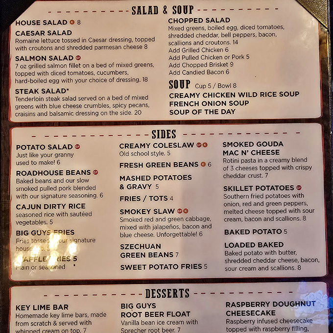 The menu reads like a love letter to comfort food. "Just like your granny used to make" isn't just marketing—it's the restaurant's solemn promise.