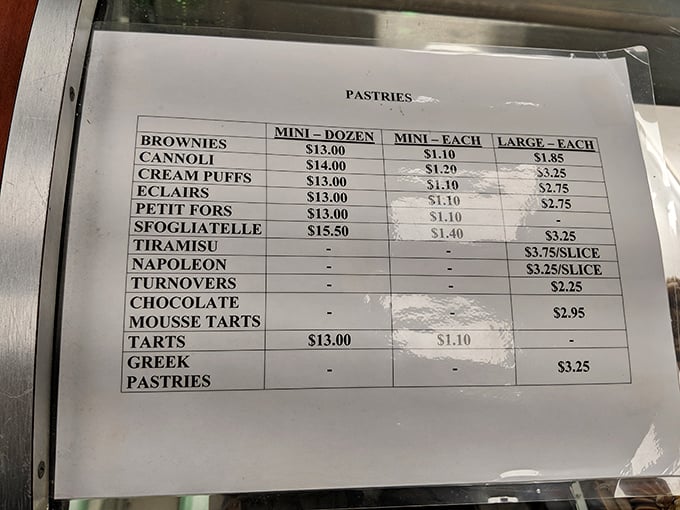 The menu board reads like a delicious roadmap to carb heaven. Decisions, decisions!