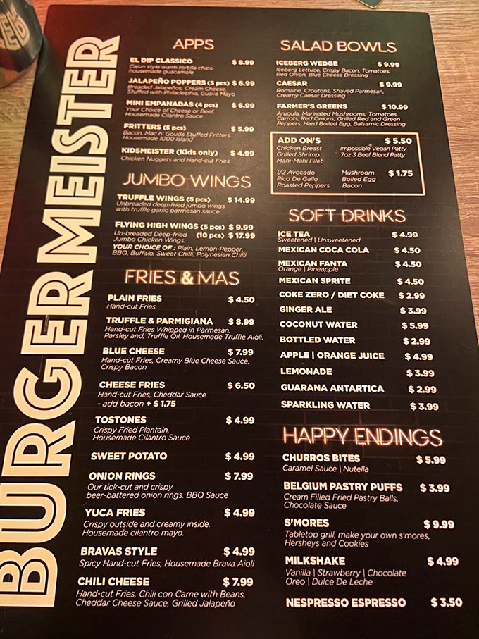 The menu reads like a love letter to indulgence. From truffle wings to tabletop s'mores, this isn't your grandfather's burger joint—though he'd approve wholeheartedly.