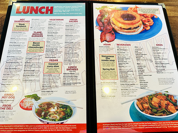 The menu at Santa Cruz Diner isn't just reading material – it's a novel of possibilities where Vietnamese pho shares the page with all-American classics.