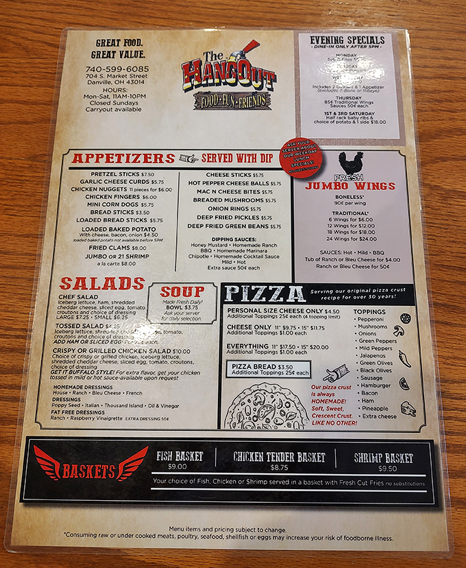 This menu isn't just a list of food—it's a roadmap to happiness. Notice how "FOOD+FUN+FRIENDS" isn't just a slogan, it's a promise.