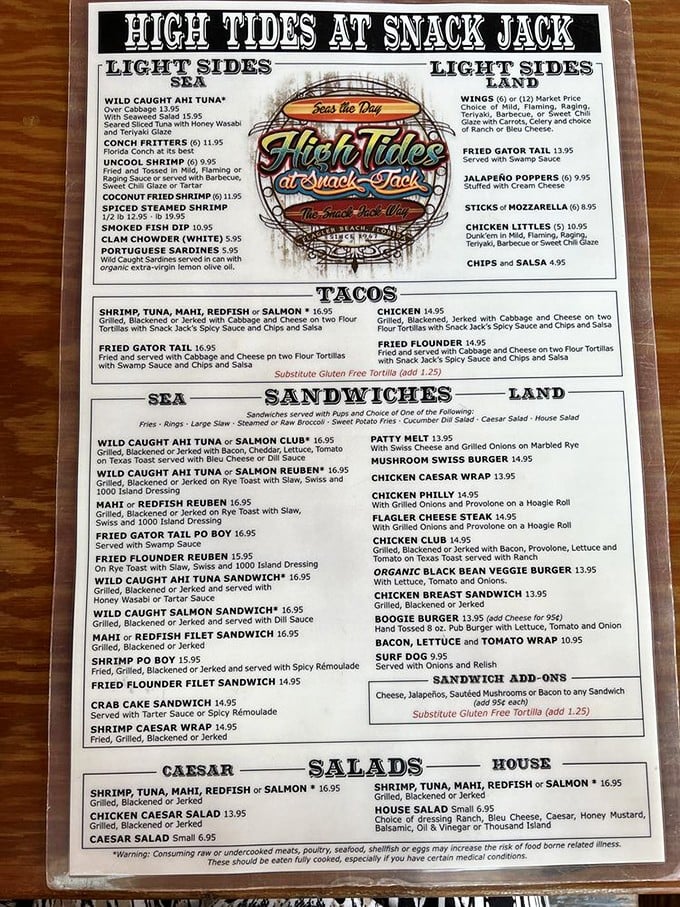 The menu reads like a love letter to seafood lovers – straightforward options that let the ocean's bounty shine without pretension or fuss.