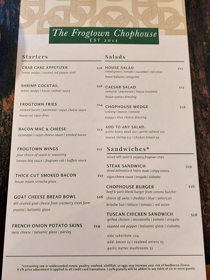 A menu so classic, it practically comes with its own leather jacket and perfectly greased hair.