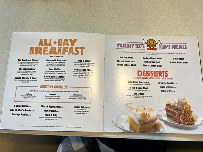 All-day breakfast and kid-friendly options mean nobody leaves hungry, though deciding between pancakes and omelets might be your toughest choice all day.