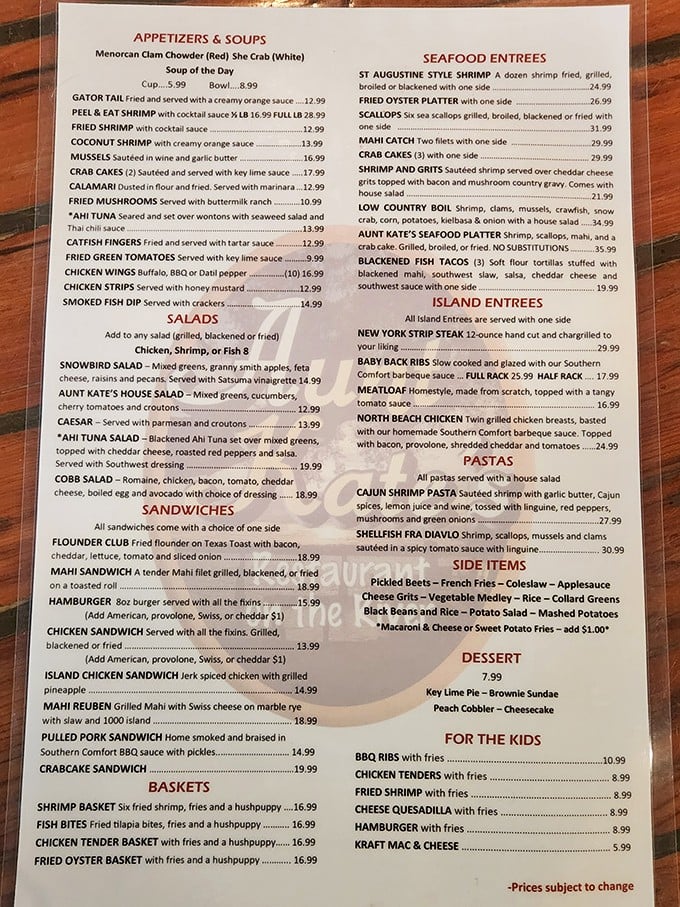 Pull up a chair—this menu reads like a love letter to Southern comfort with a seaside twist.