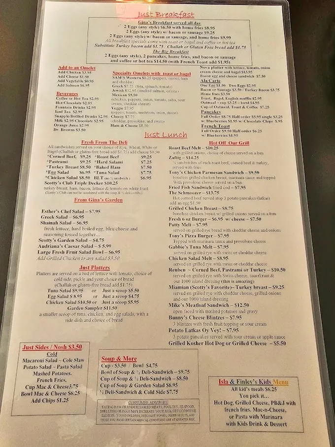 This menu isn't just a list of options—it's a roadmap to happiness with breakfast served all day, because pancakes at 3 PM is always the right decision.