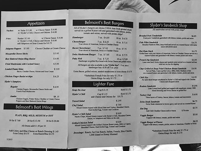 This menu isn't trying to impress food critics with fancy terminology—it's promising honest, satisfying food that's been perfected over decades of serving hungry Daytonians.