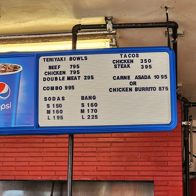 A menu board that tells you everything you need to know. Like a haiku of hunger satisfaction, it's beautiful in its simplicity.