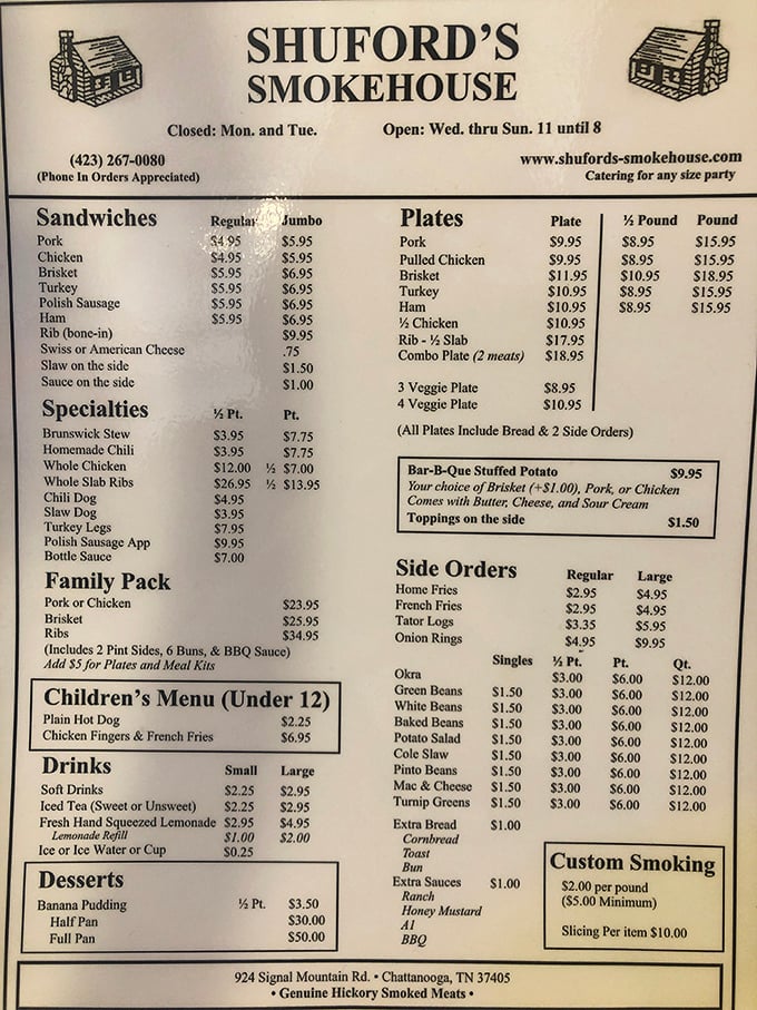 A menu of possibilities that won't break the bank. Simple choices, extraordinary results—the hallmark of authentic Southern barbecue joints.