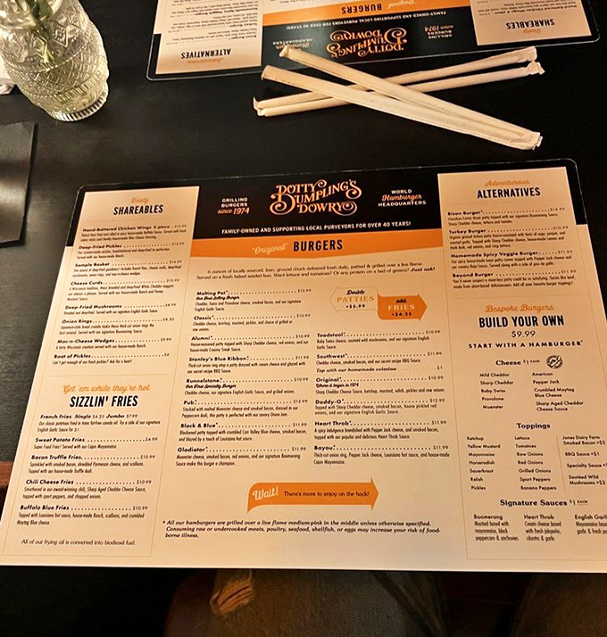 This isn't just a menu—it's a roadmap to happiness. Notice how "World Hamburger Headquarters" isn't just a slogan, it's a promise.