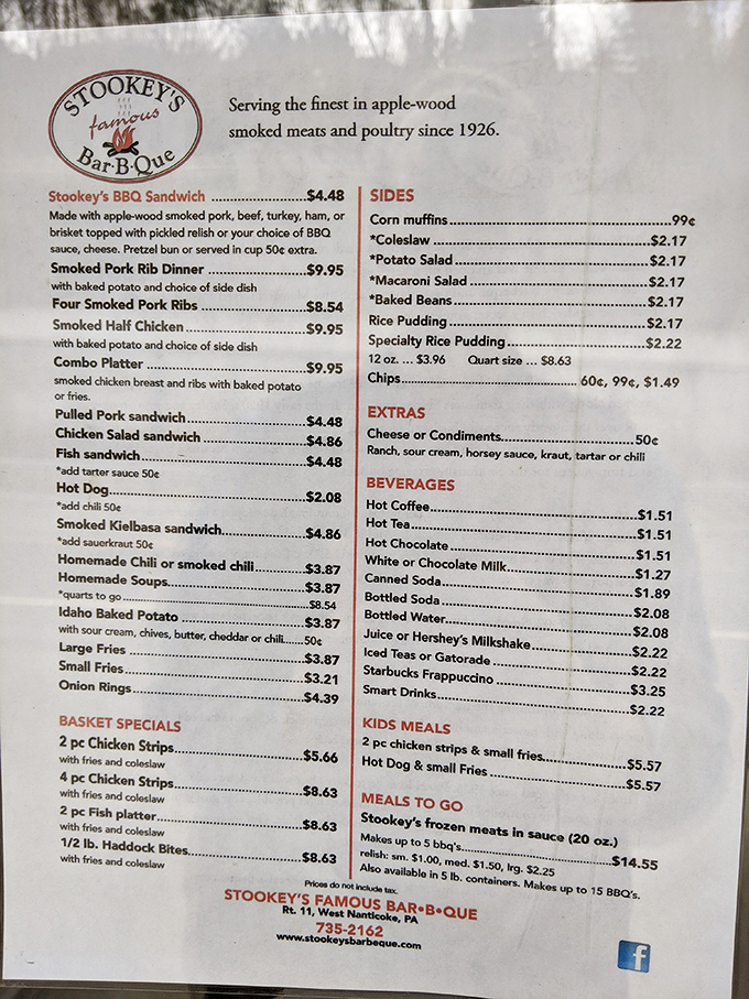 This menu isn't just a list of options—it's a roadmap to happiness. The prices might make you think you've time-traveled back to 1995.