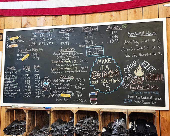 That chalkboard menu isn't just listing food—it's mapping out your journey to smoked meat nirvana.