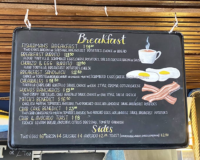 A breakfast menu that makes hotel buffets weep with inadequacy. When your morning can start with crab cake benedict, why would you settle for cereal?