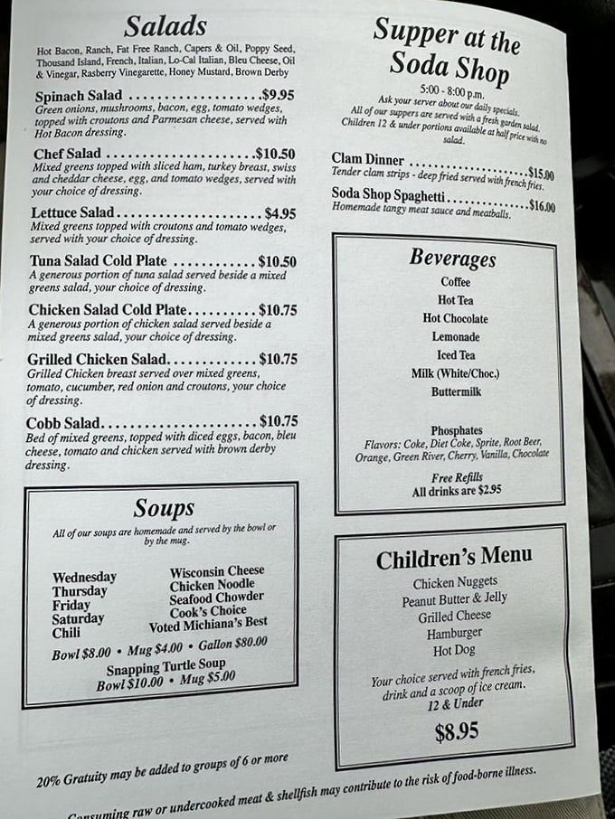 This menu isn't trying to reinvent the wheel—it's perfecting it. From Wisconsin Cheese soup to legendary Snapping Turtle soup, comfort classics reign supreme.