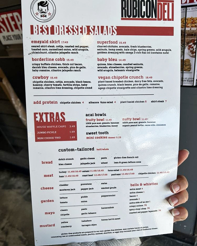 Not just a menu, but a roadmap to sandwich nirvana. Choose your bread, meat, and toppings like you're assembling your dream team.
