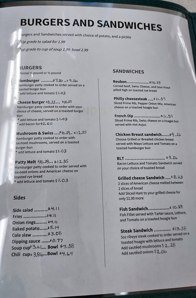 A menu that doesn't need fancy fonts or pretentious descriptions – just honest food that's stood the test of time.