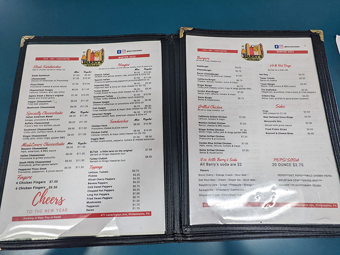 A menu of possibilities that doesn't need fancy descriptions. In Philadelphia, these aren't just sandwich options—they're life choices with consequences.