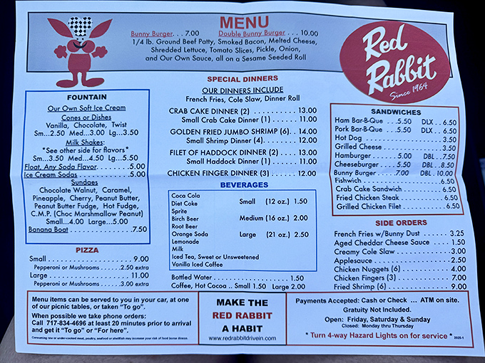 This menu isn't just a list of food – it's a time machine disguised as laminated paper, offering tastes that transport you to simpler days.