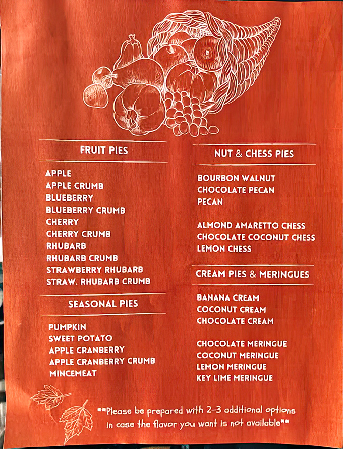 This menu isn't just a list—it's a roadmap to happiness. The hardest journey is choosing just one slice.