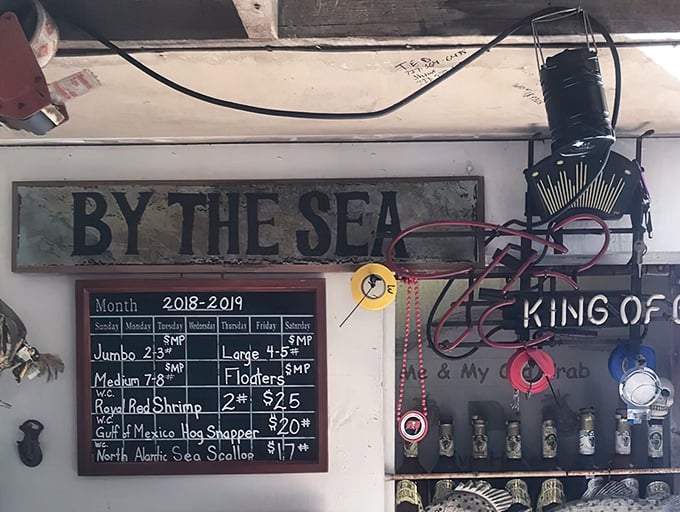 The daily menu board speaks fluent seafood – prices that won't require a second mortgage included.