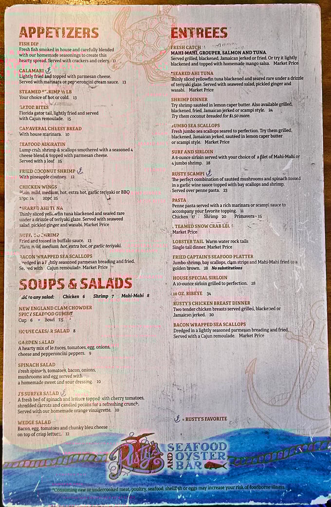 A menu that reads like Neptune's personal cookbook, featuring treasures from Florida's abundant waters.
