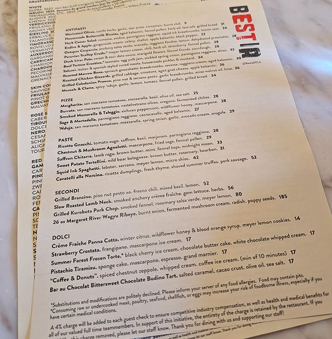 Bestia's menu reads like a love letter to Italian cuisine—each dish a carefully crafted sentence in a delicious paragraph.