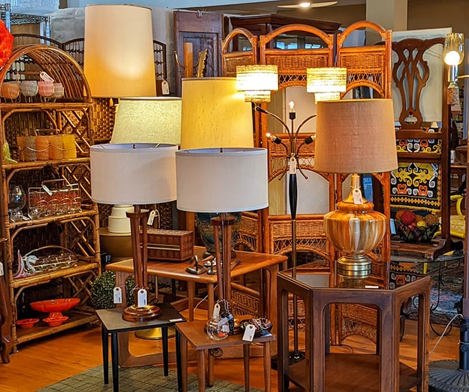 Mid-century modern meets mood lighting heaven! This lamp collection could illuminate Don Draper's office or your reading nook with equal panache.