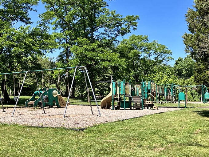 This playground proves that fun doesn't require batteries – just imagination and fresh air.